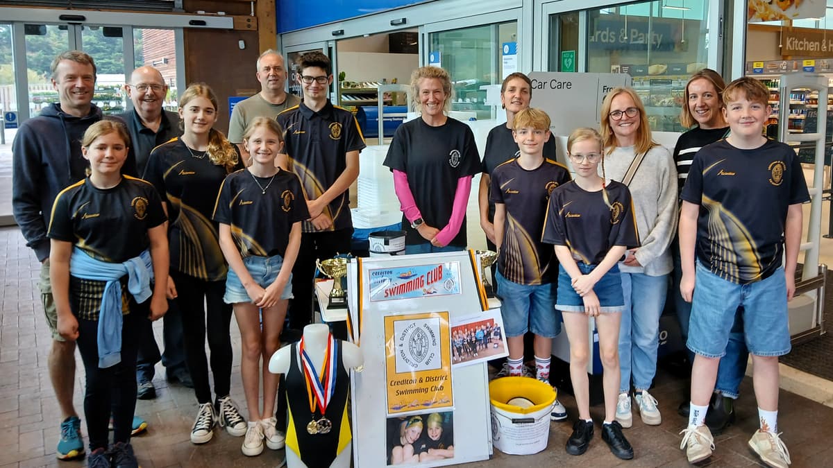 Crediton and District Swimming Club members packed bags; Tesco ...